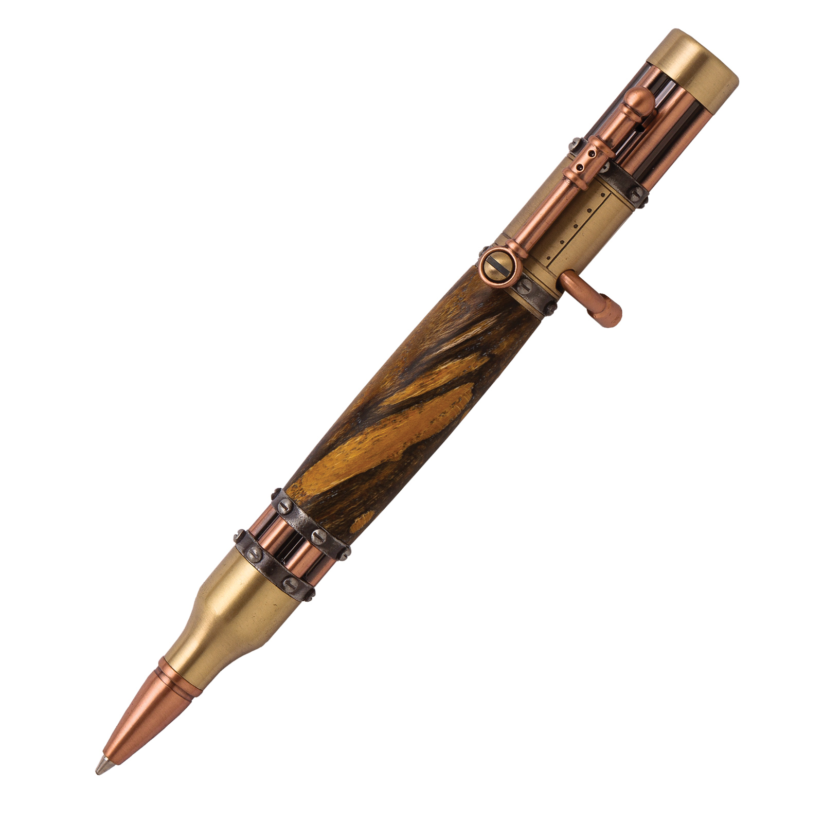 Steampunk Bolt Action Antique Brass and Antique Copper Pen Kit at Penn ...