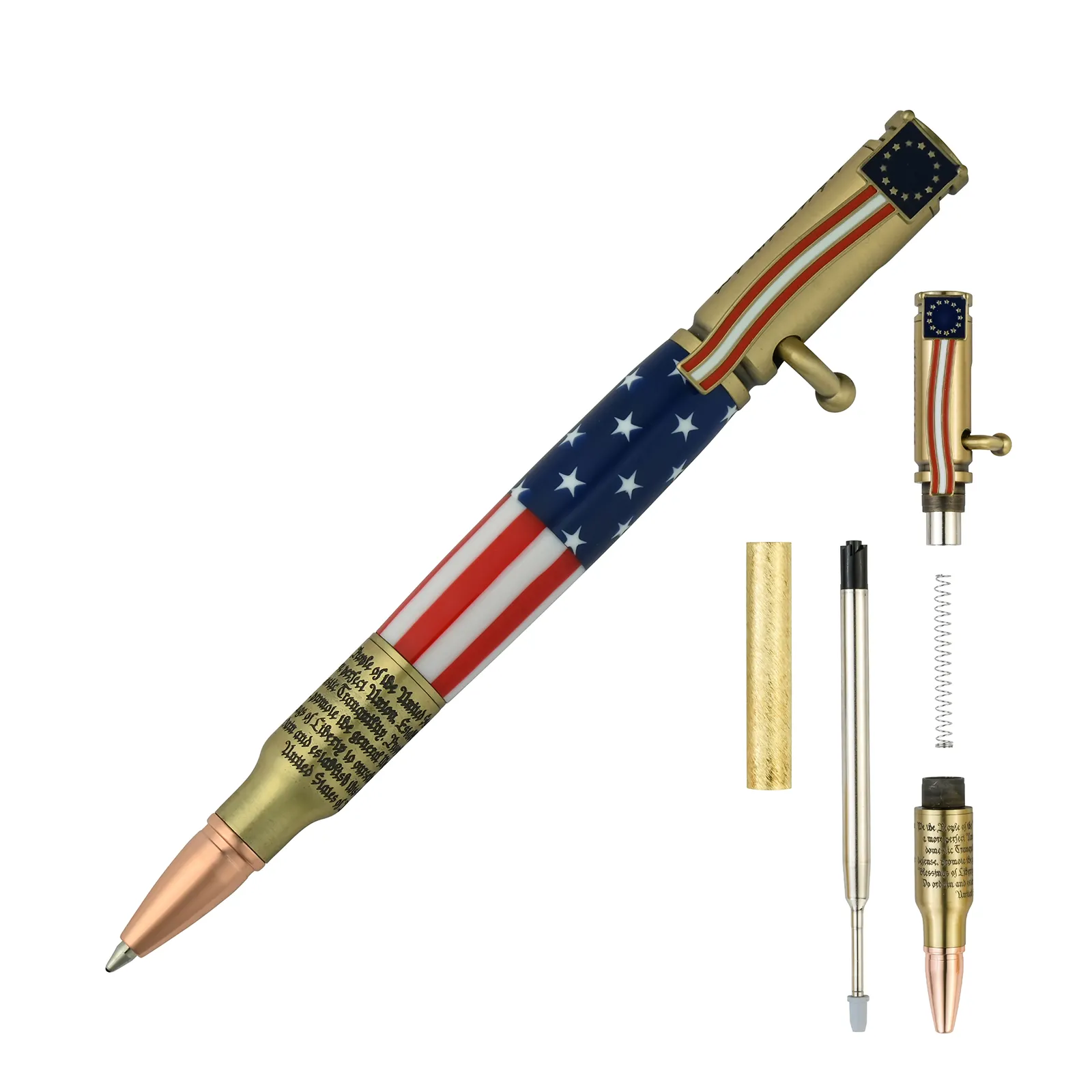 We the People Bolt Action Antique Brass Pen Kit at Penn State Industries